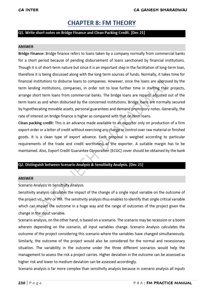 FM Practice Manual by CA Ganesh Bharadwaj | PDF | Securitization | Bonds (Finance)