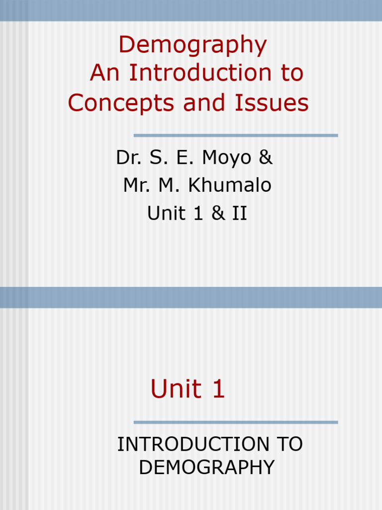 PHS 101 - Unit One and Two. July 2022 | PDF | Demography | Census