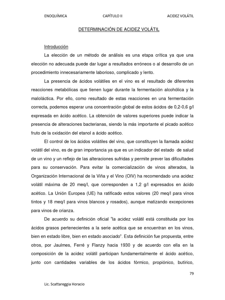 Determinación de Acidez Volatil | PDF | Vino | Destilación