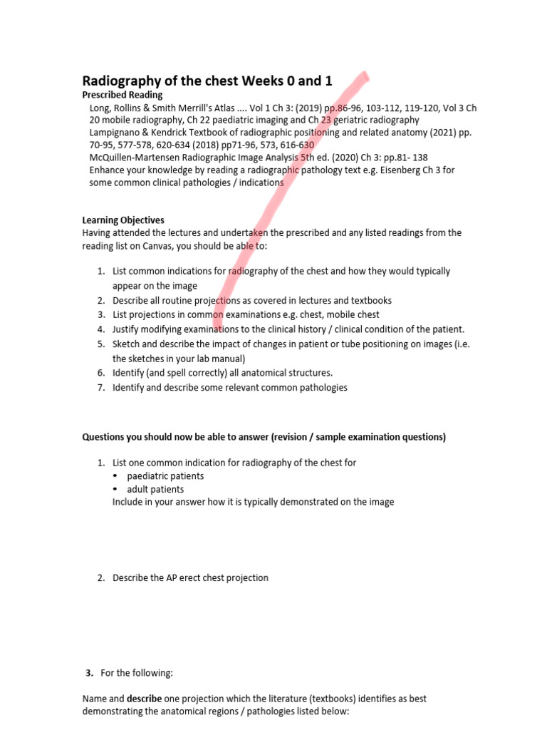 Chest Radiography Techniques and Pathologies | PDF | Radiography | Thorax