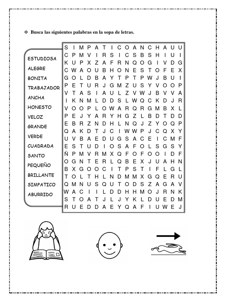 Busca Las Siguientes Palabras en La Sopa de Letras | PDF