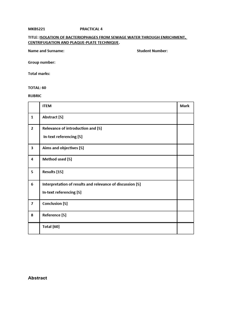 MKBS221. Report template .Prac 4.BACTERIOPHAGES | PDF | Bacteriophage | Virus
