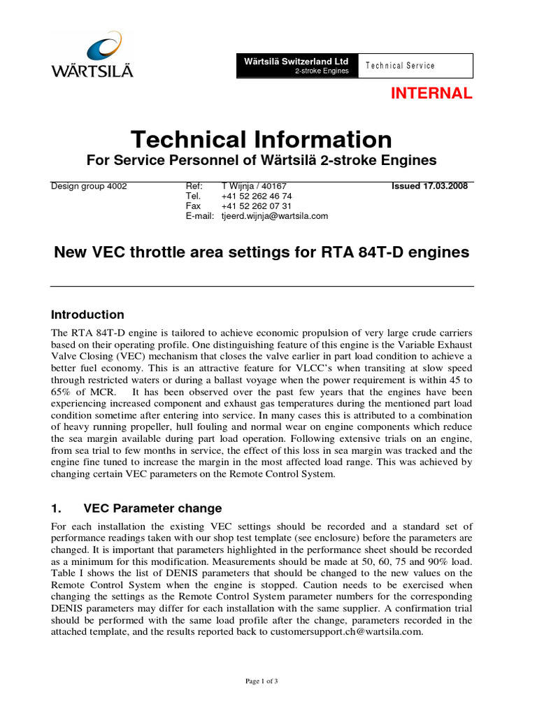 VEC settings 84T-D | PDF | Engines | Propulsion