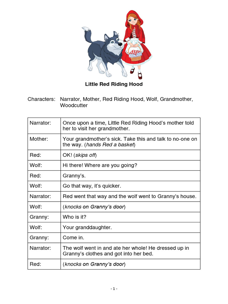 Red Riding Hood Script For Audition | PDF