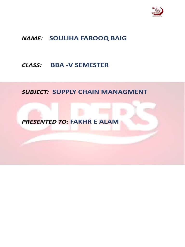 Supply Chain Assignment | PDF