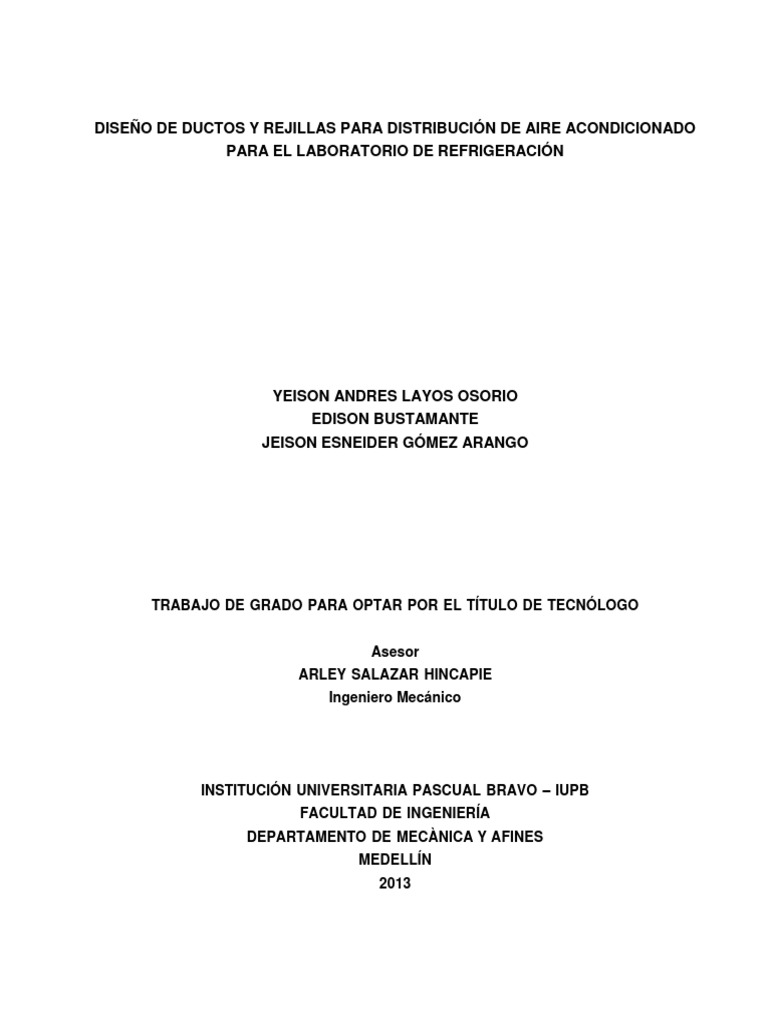 Diseño de Ductos para IUPB | PDF | Aislamiento térmico | Uso eficiente ...