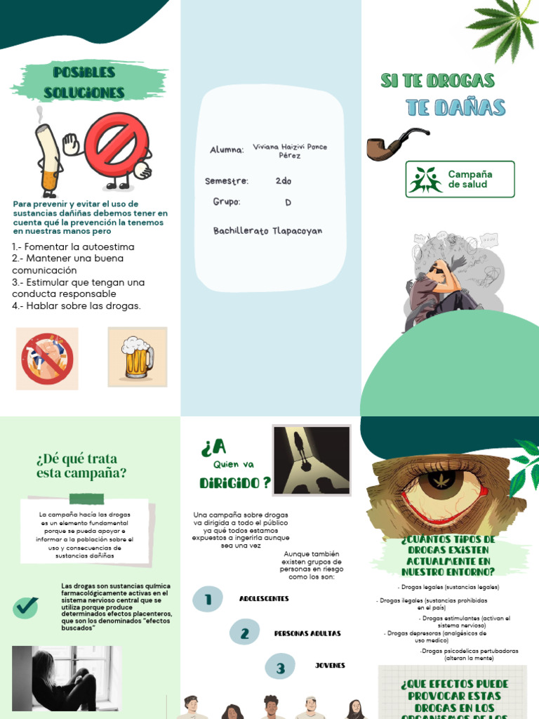 Tríptico informativo de las drogas | PDF | Drogas | Mente