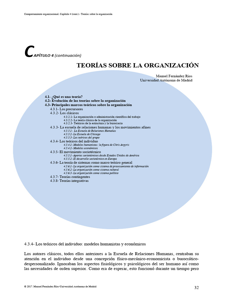 t3.2 - Teorias Sobre La Organizacion (Recomendada2) | PDF | Sicología | Comportamiento
