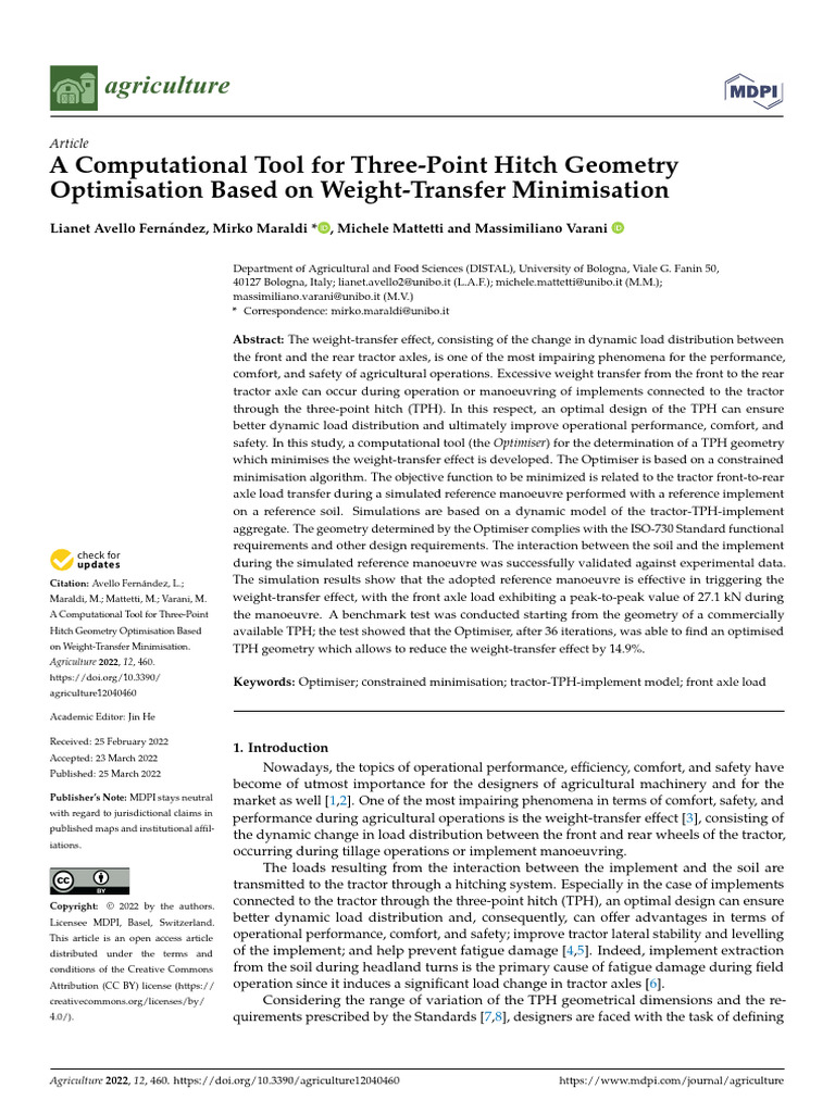 2022 - A Computational Tool For Three-Point Hitch Geometry Optimisation Based On Weight-Transfer ...
