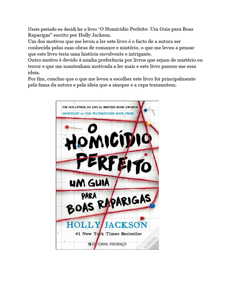 O Homicídio Perfeito Um Guia para Boas Raparigas | PDF