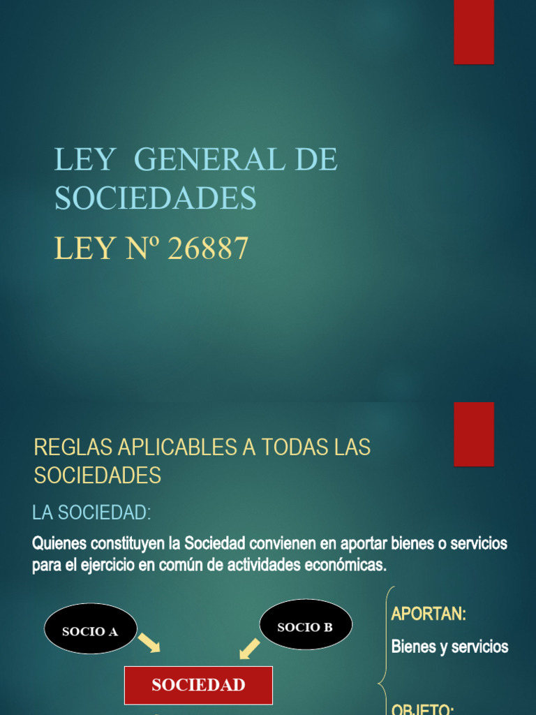 Ley General de Sociedades (1) | PDF | Compartir (Finanzas) | Sociedad de responsabilidad limitada