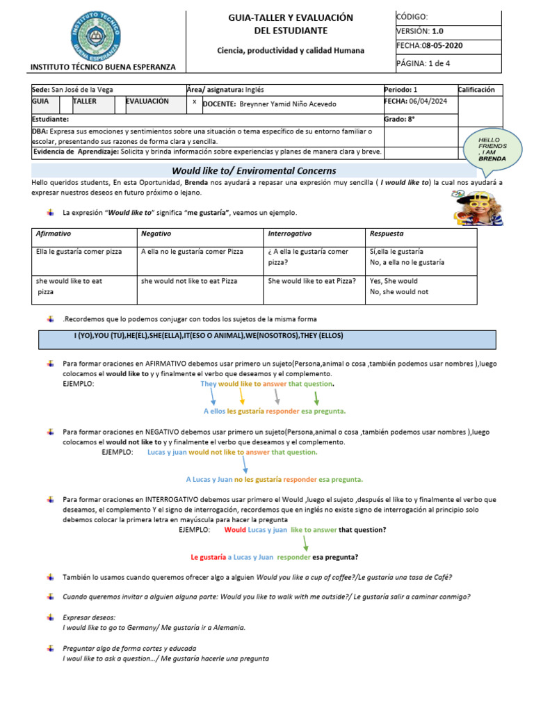 8th Grade | PDF | Estudios de idiomas extranjeros