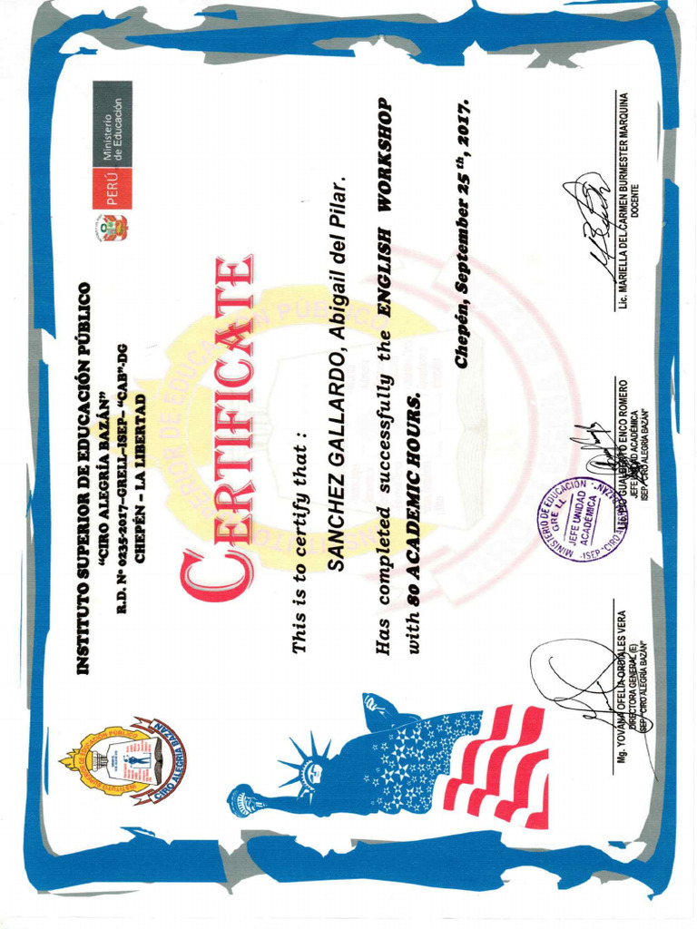 Certificado de Ingles | PDF