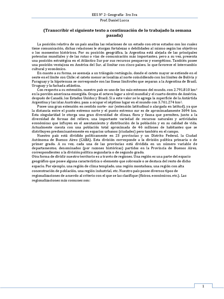 EES 2 - GGF 3ro 3ra - Actividades 16-04-24 | PDF | Américas | Ciudad