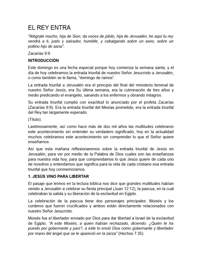 El Rey Entra | PDF | Jesús | Creencia religiosa y doctrina