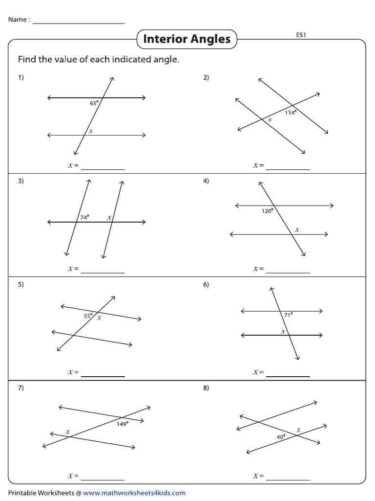 Interior Angles Easy 1 | PDF