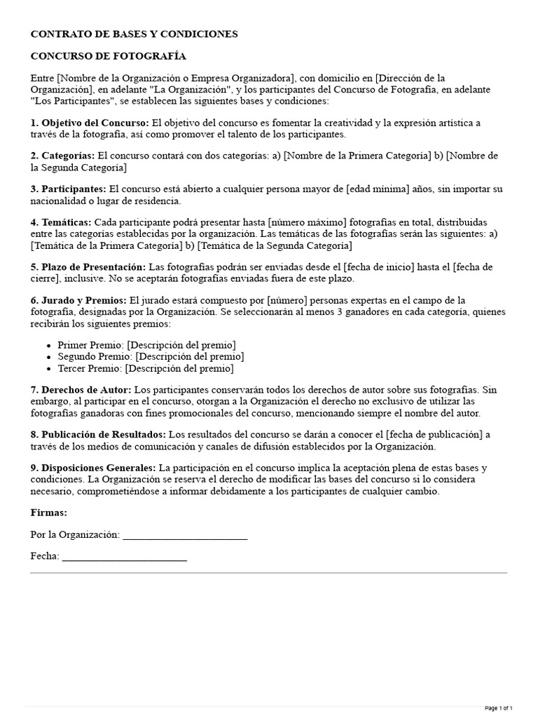 Bases y Condiciones concurso | PDF Bases y Condiciones concurso | PDF