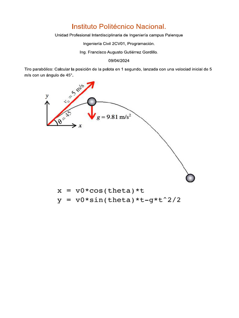 Tiro Parabolico | PDF