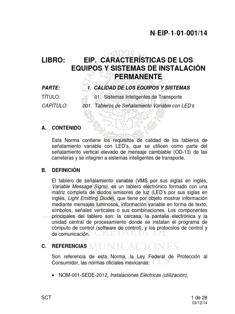 Requisitos de Calidad para VMS LED | PDF | Ingenieria Eléctrica | Acero