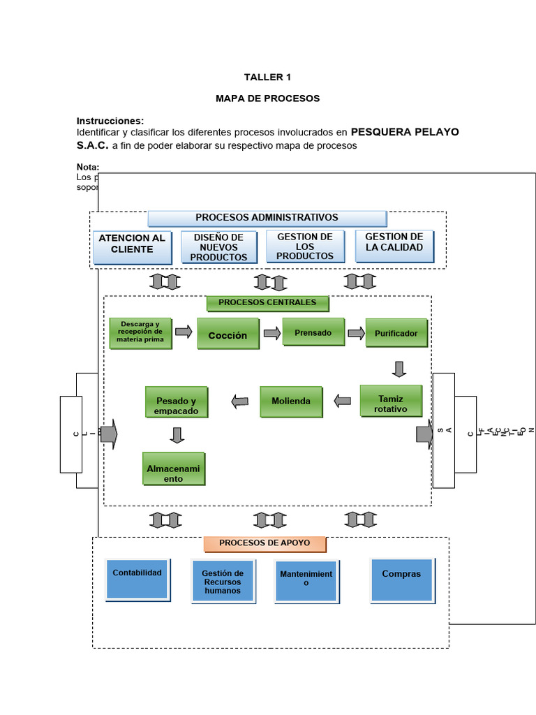 Mapa de Procesos en Pesquera Pelayo S.A.C. | PDF