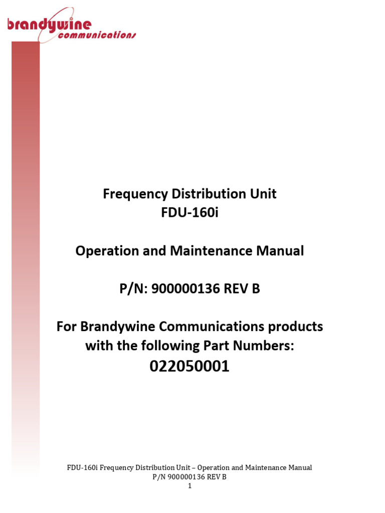 FDU 160i 900000136 REV B | PDF | Ip Address | Power Supply