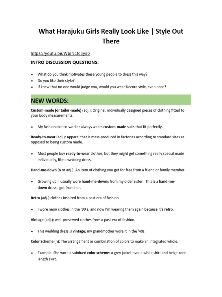 Fashion - Style Questions | PDF | Fashion | Clothing