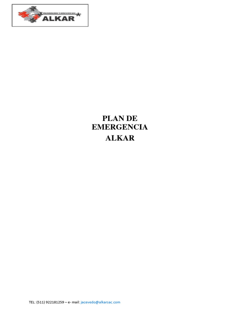 Plan de Emergencia Alkar | PDF | Primeros auxilios | Lima