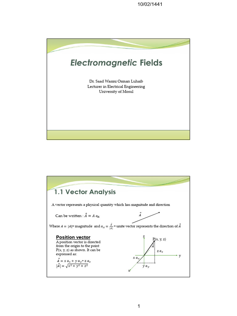 Vectors Pdf Coordinate System Euclidean Vector