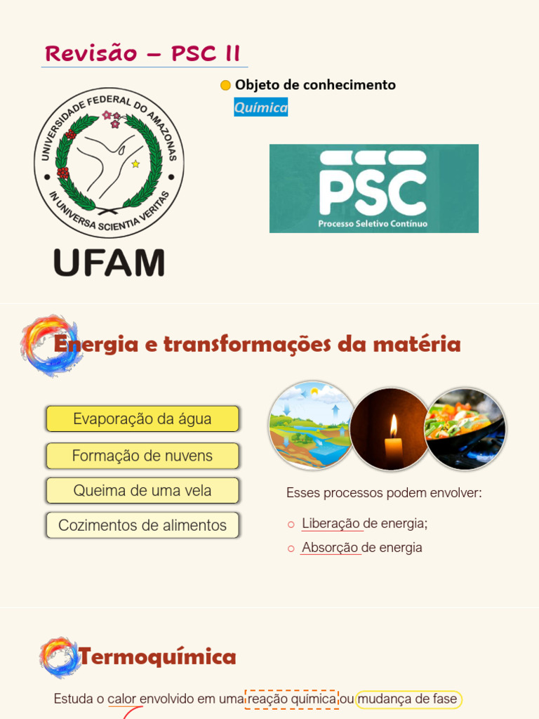 PSC 2 - Revisão | PDF | Entalpia | Física Aplicada e Interdisciplinar