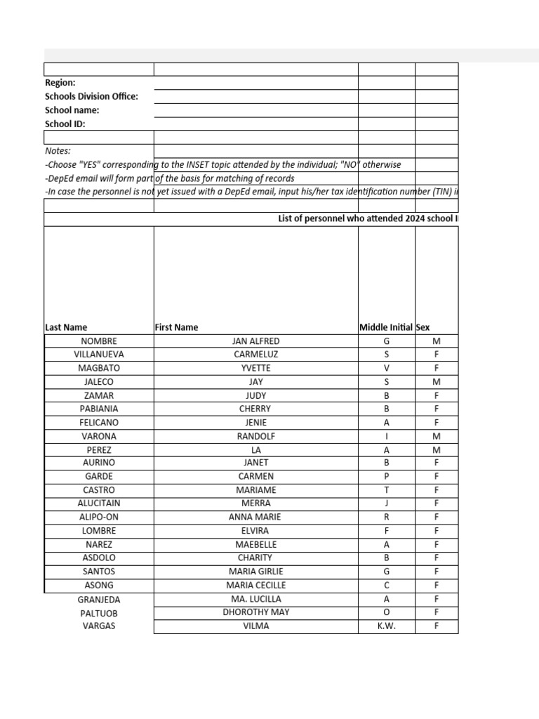 School INSET Template | PDF | Learning | Behavior Modification