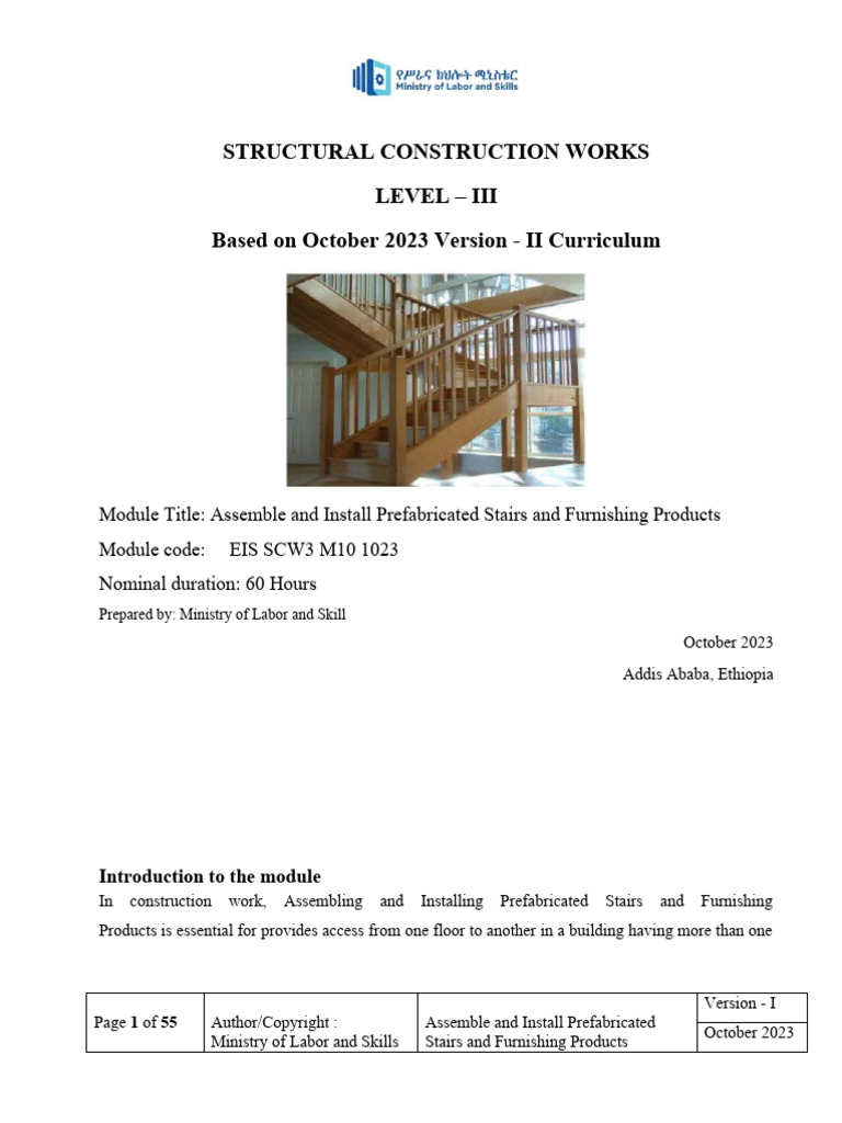 M10-Install Prefabricated Stairs | PDF | Stairs