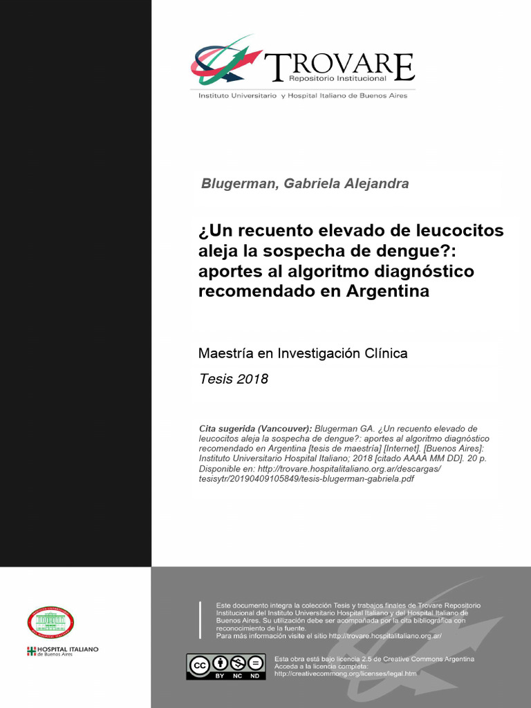 Tesis Blugerman Gabriela | PDF | Diagnostico medico | Septicemia