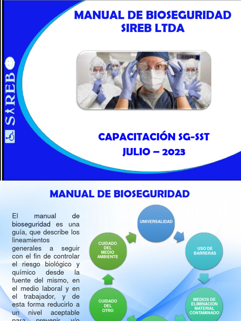 Capacitación Manual de Bioseguridad 2023 | PDF | Lavado de manos | Residuos