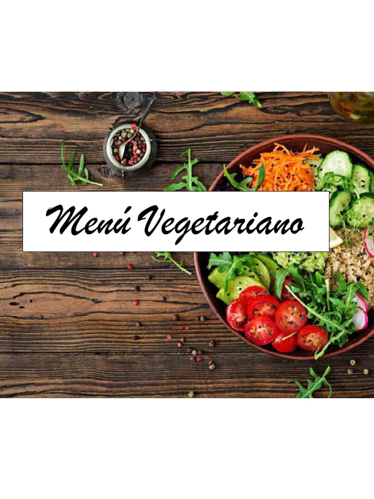 Menú Vegetariano Variado | PDF | ensalada | Vinagreta