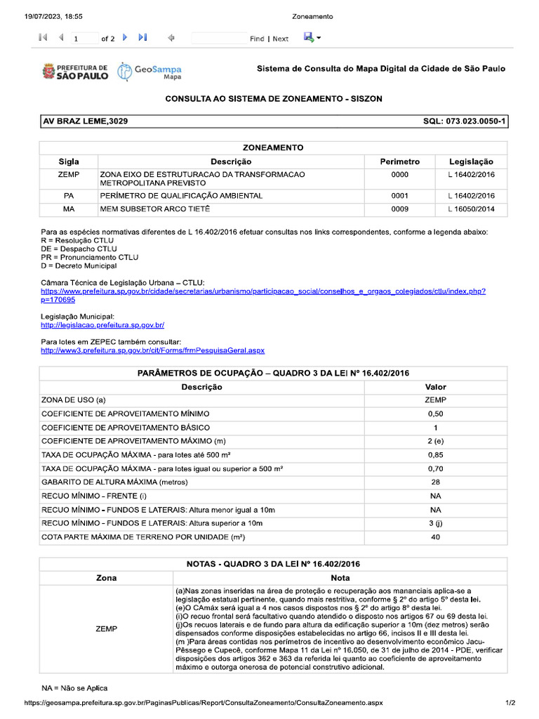 Zoneamento Zemp | PDF