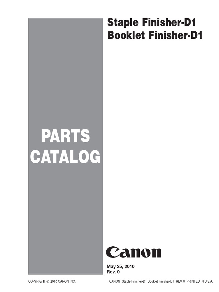 Staple Finisher-D1 Booklet Finisher-D1 PC Rev0 052510 | PDF | Computers ...