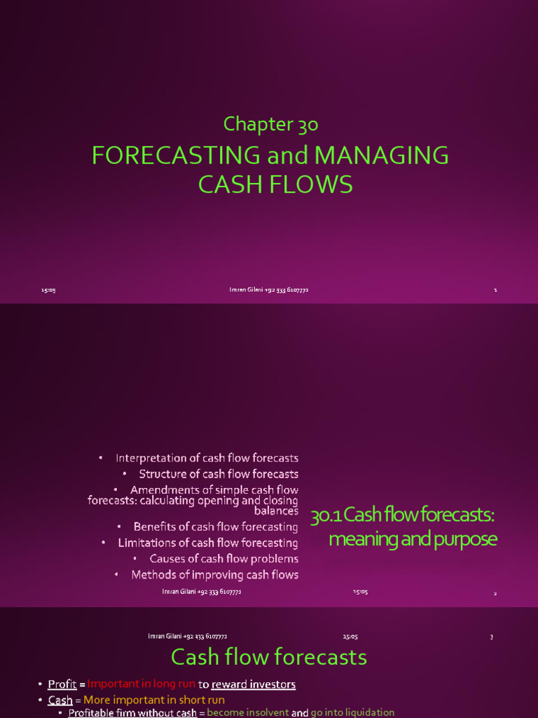 30 Forecasting and Managing Cash Flows | PDF | Credit | Finance & Money Management