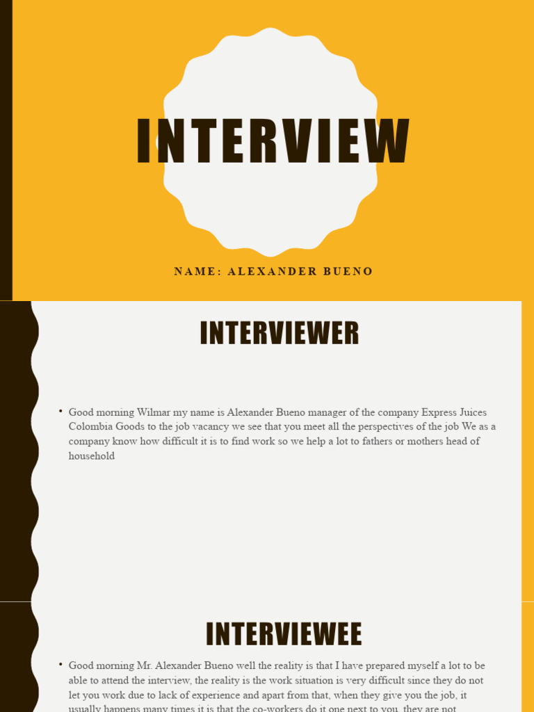Interview Insights with Alexander Bueno | PDF