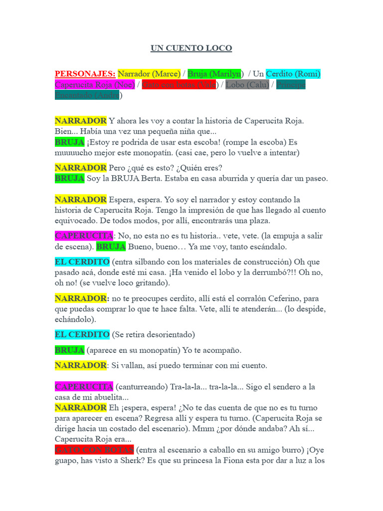 Un Cuento Loco | PDF | Caperucita Roja | Obras de fantasía alemanas