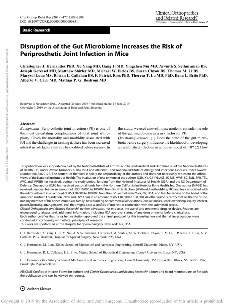 Disruption of The Gut Microbiome Increases The.34 | PDF | Microbiota ...