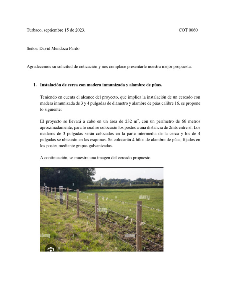Cerramiento Lote David Mendoza | PDF | Materiales | Bienes manufacturados