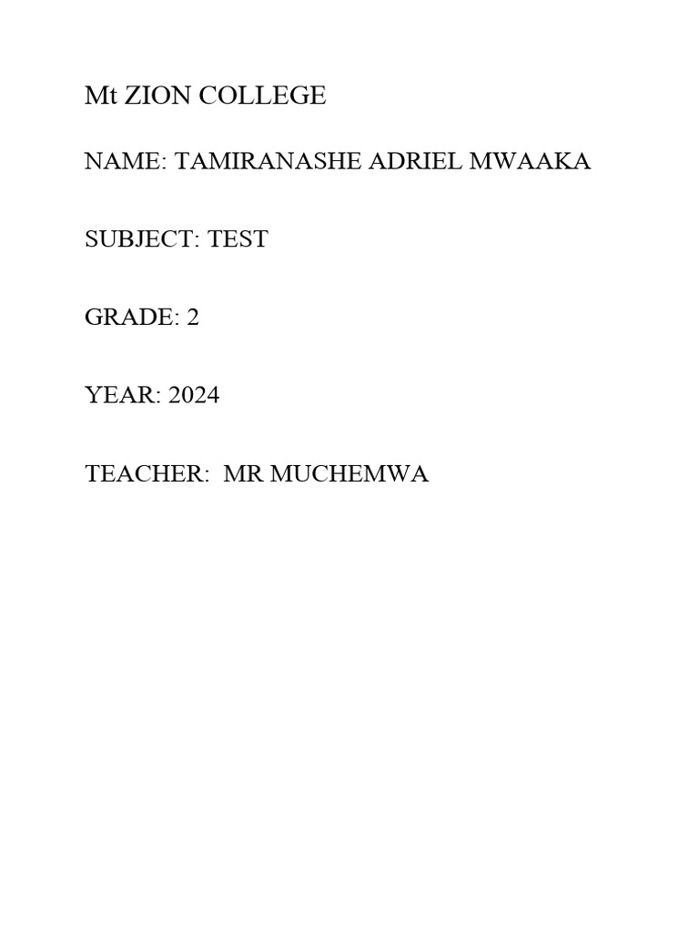 MT Zion College | PDF