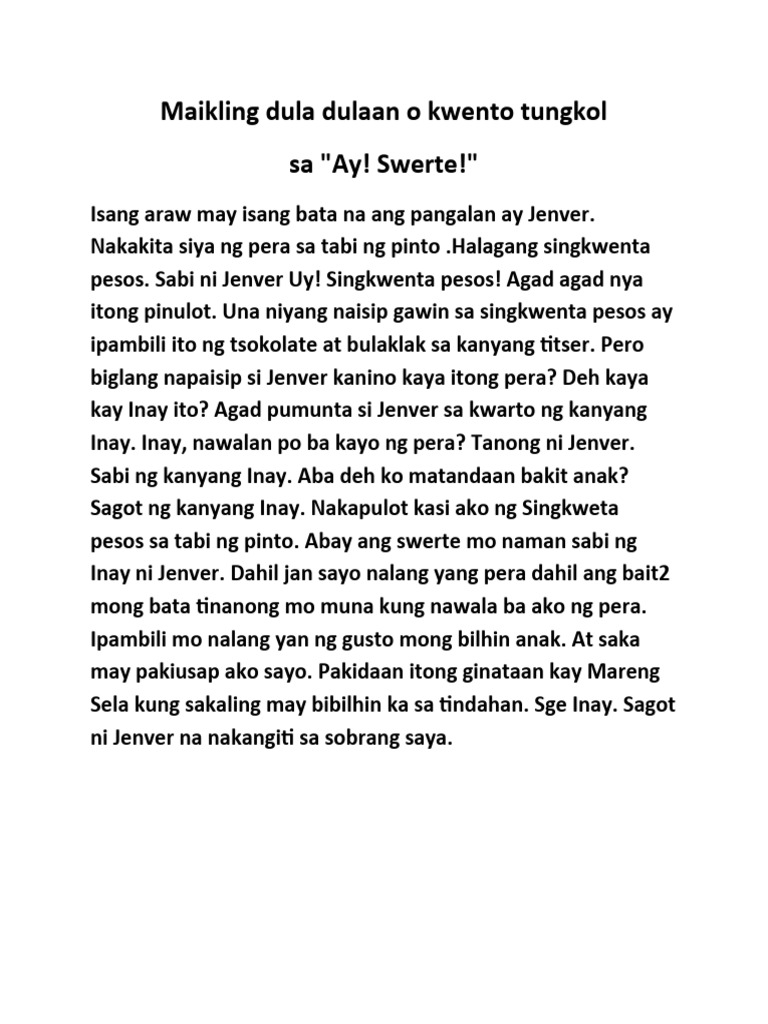 Maikling Dula D-WPS Office | PDF