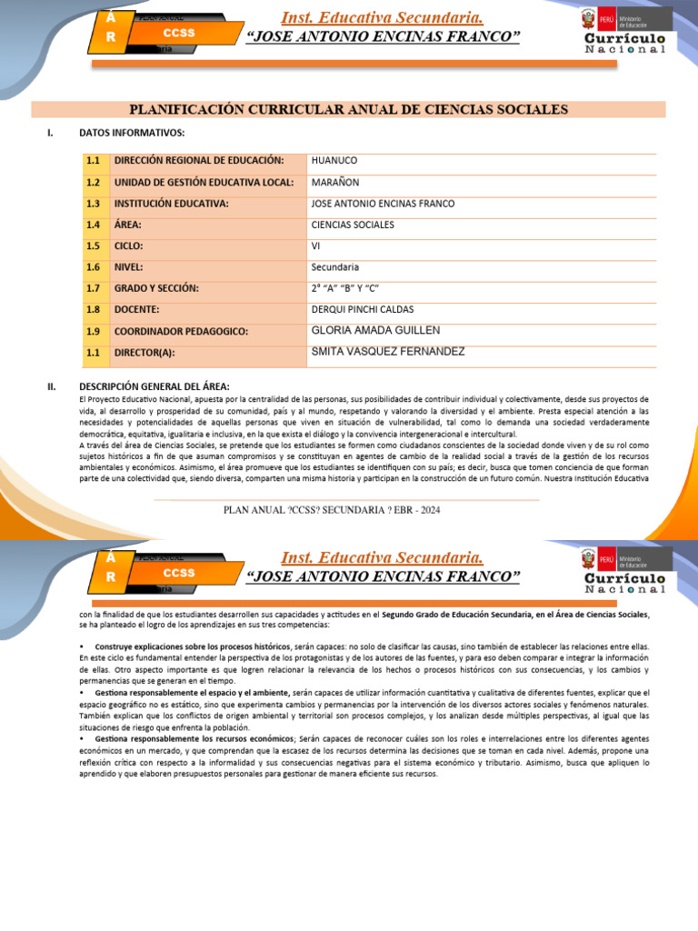 Programación Anual 2° CC, SS | PDF | Sustentabilidad | Edades medias
