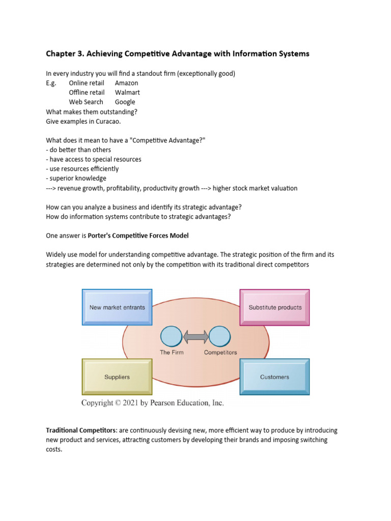 MIS Chapter 03 Notes | PDF | Competitive Advantage | Supply Chain