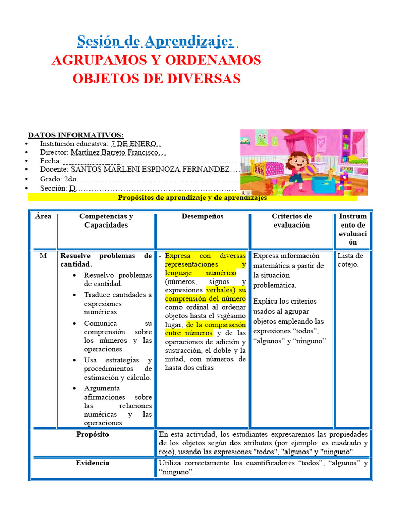 2do Grado Material Día 4 Mat Agrupamos y Ordenamos Objetos de Diversas Maneras | PDF ...