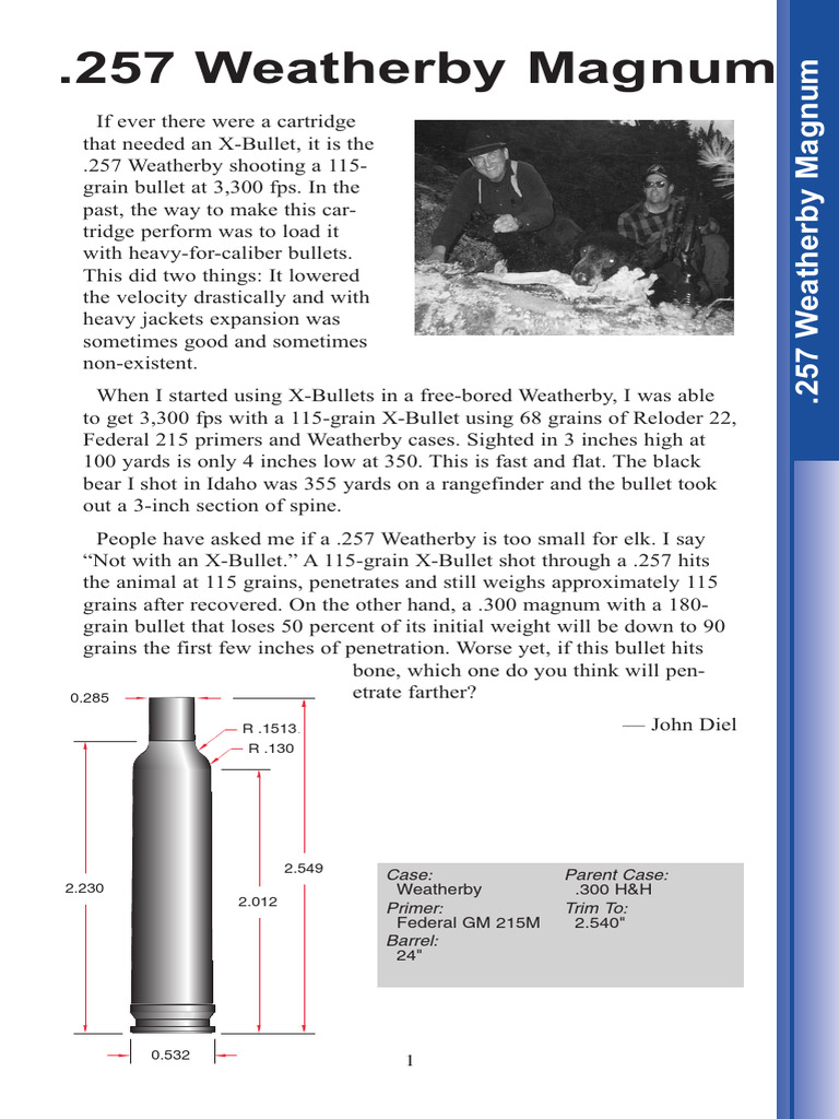 .257 Weatherby Magnum Load Data Guide | PDF | Bullet | Pistol And Rifle ...