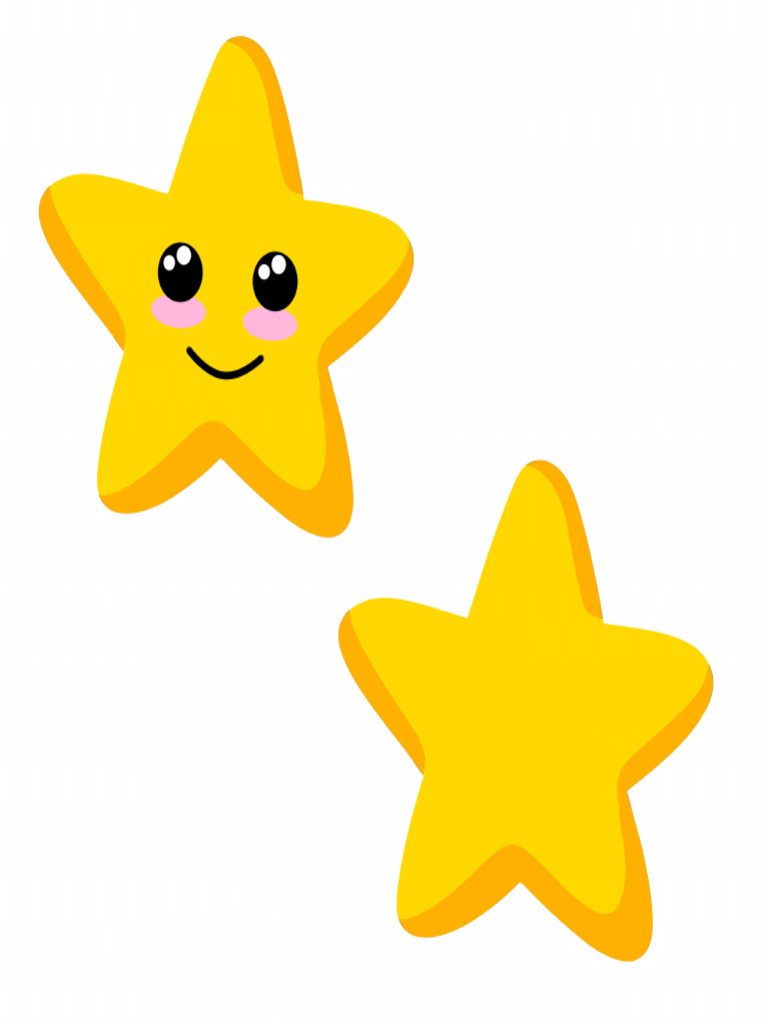 Cute Star Element of Night and Nature Yellow Object Cartoon ...