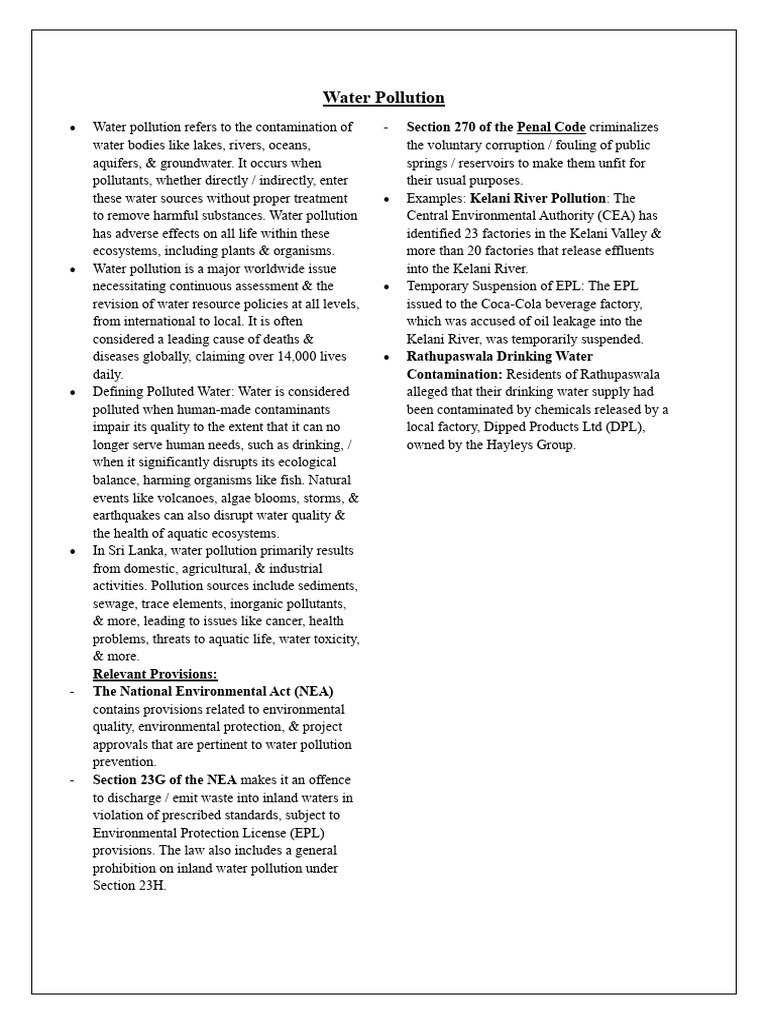Water Pollution | PDF | Water Pollution | Water