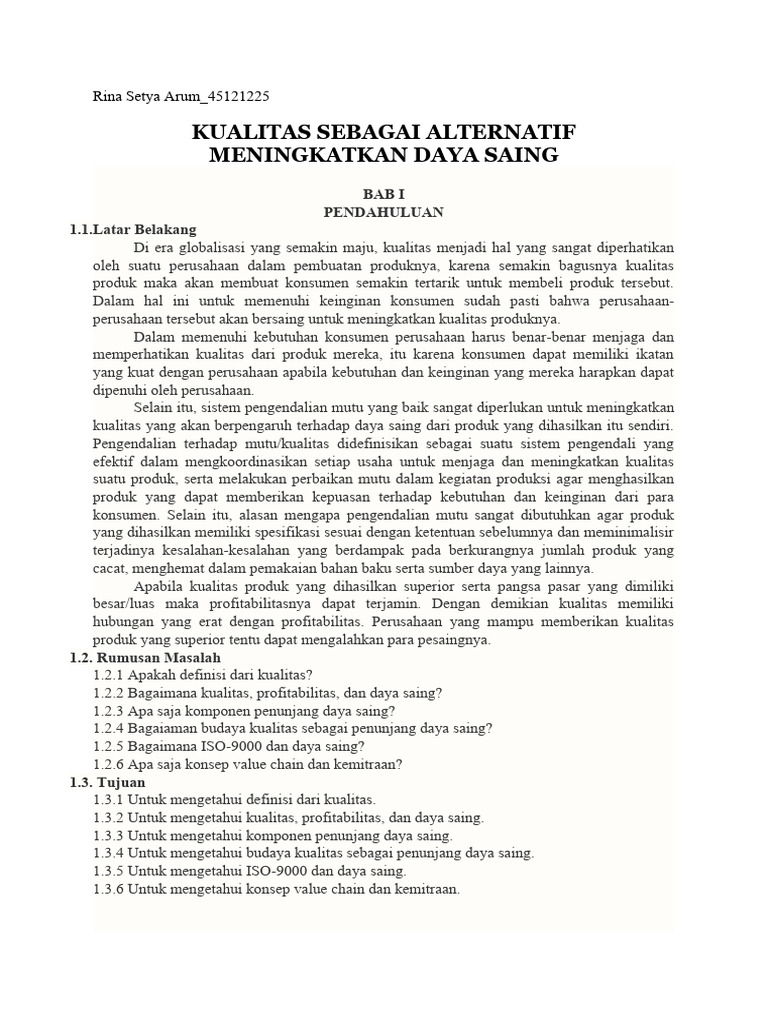 Rina Setya Arum - Kualitas SBG Daya Saing | PDF